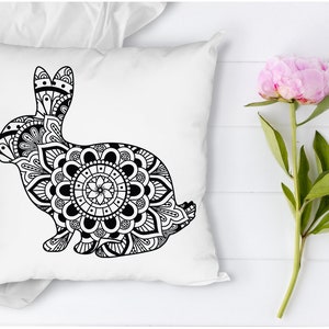 Rabbit SVG, Rabbit Mandala SVG, Bunny Mandala SVG Files for Silhouette ...