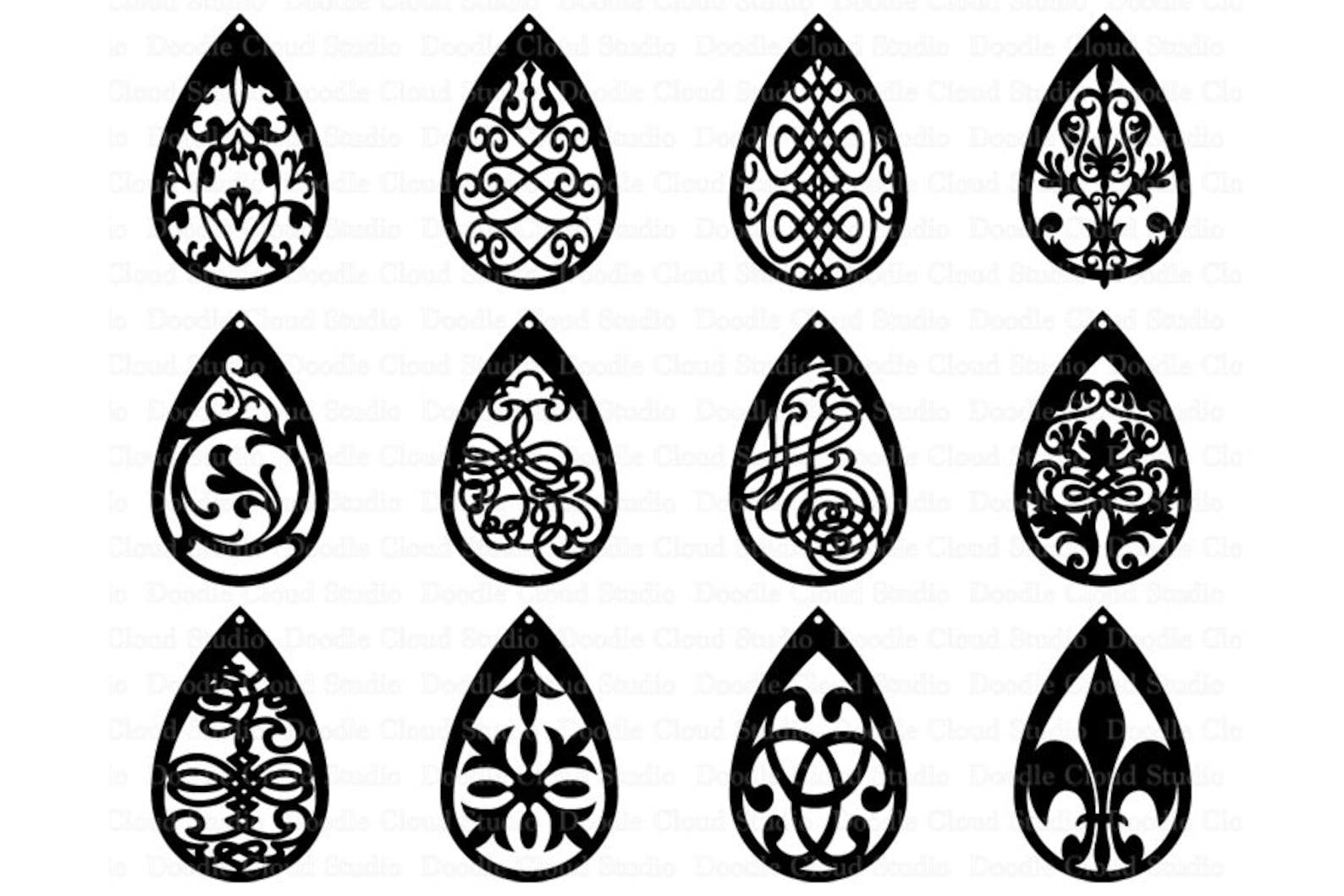 Pendiente svg Plantillas de pendiente Joyería Colgante SVG | Etsy