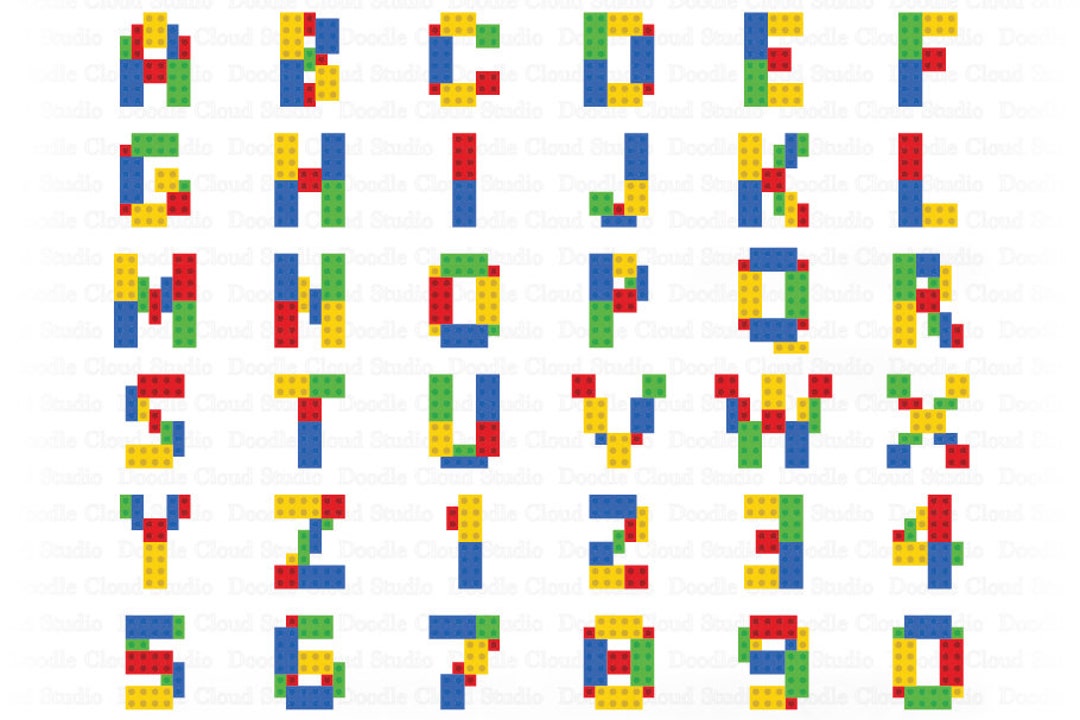 Alphabet SVG, Numbers SVG, Building Blocks Alphabet and Numbers ...