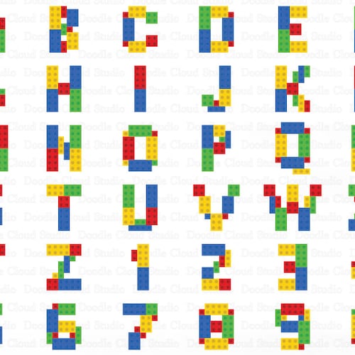 Alphabet SVG Numbers SVG Building Blocks Alphabet and - Etsy