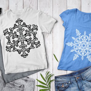 Snowflakes Mandala SVG, Snowflakes Mandala Bundle SVG Files for ...