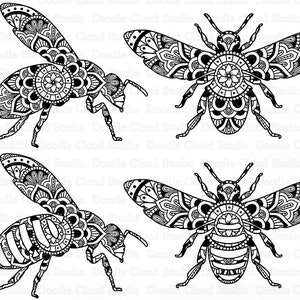 Bee Mandala SVG, Mandala Bee SVG Files for Silhouette and Cricut. Bee ...