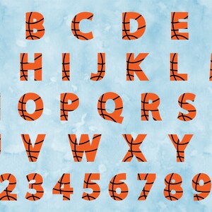 Basketball Alphabet & Numbers SVG Files for Silhouette and Cricut ...