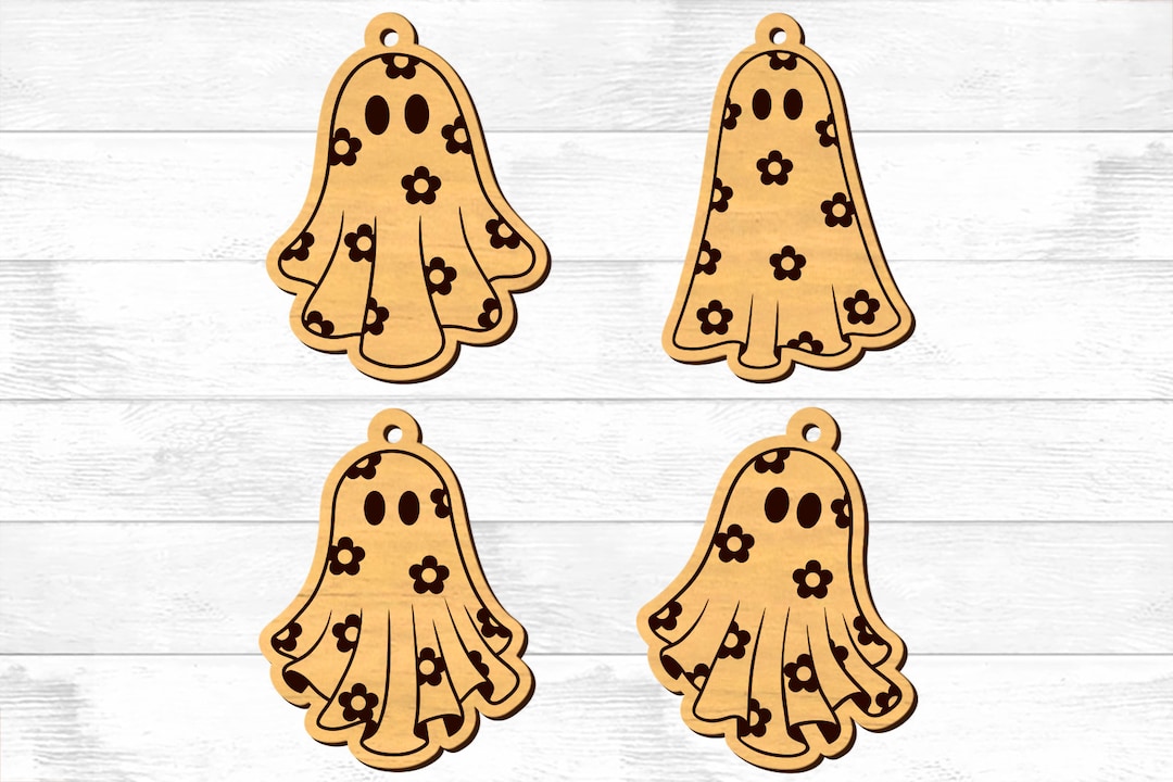 Daisy Ghost Earrings SVG Files for Laser Cutter and Glowforge, Daisy ...