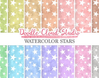 Pastel Stars Digital Paper Star Digital Paper Starry Sky - Etsy