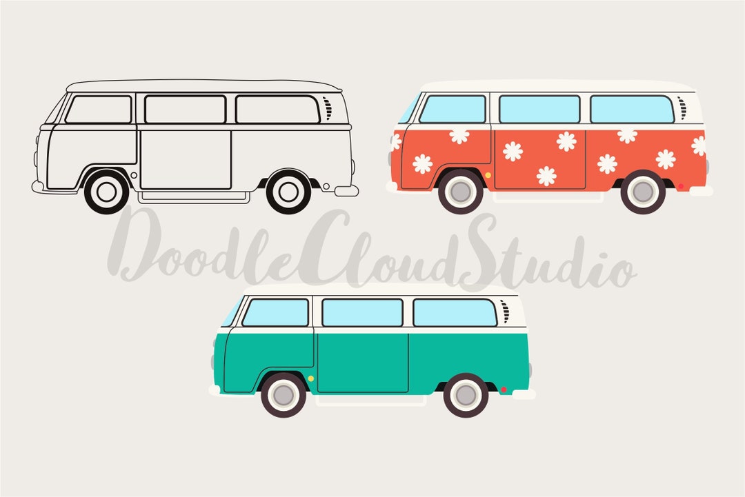 Camper Retro Van SVG and PNG, Groovy Van SVG, Van Svg, Hippie Van Svg ...