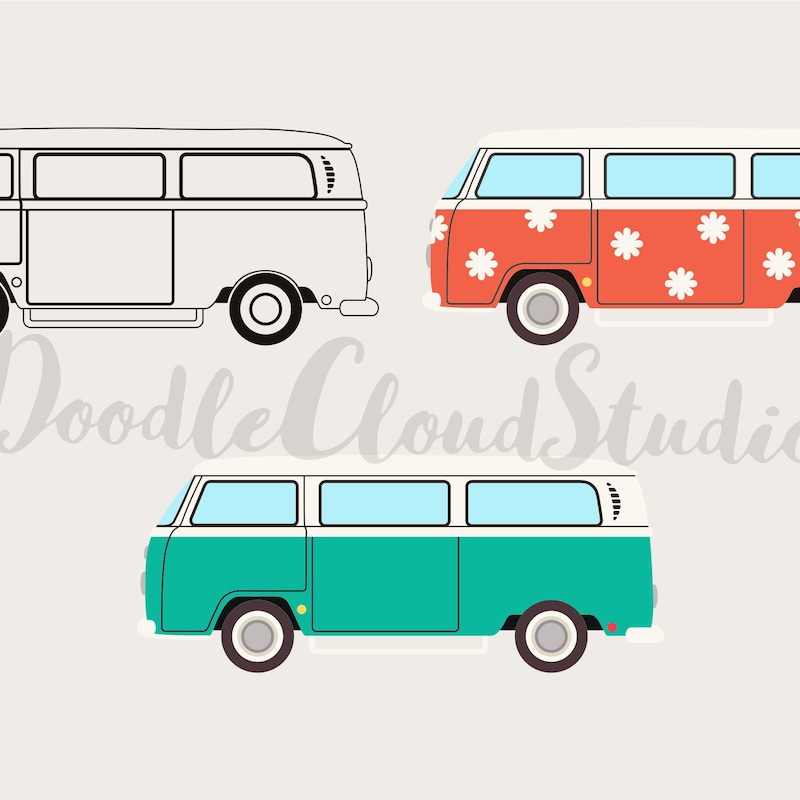 Hippie Van Svg - Etsy
