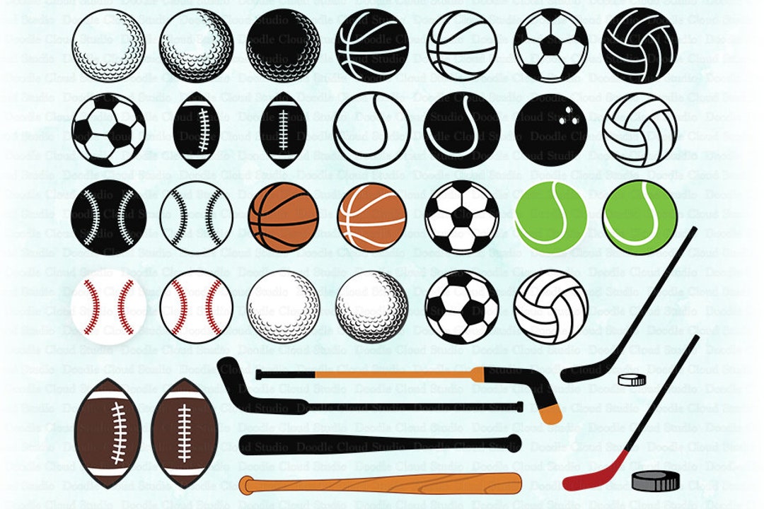 Sport SVG, Sport Ball SVG Files for Silhouette and Cricut. Golf, Basket ...
