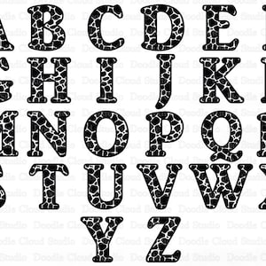 Giraffe Alphabet SVG, Animal Letters SVG Files for Cameo & Cricut ...