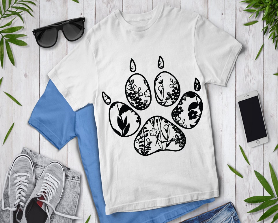 Floral Pet Paw SVG Dog Svg Cat Svg Floral Pet Paw SVG for - Etsy