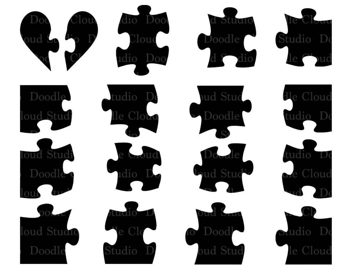 Jigsaw Puzzle SVG, Puzzle Piece Svg Files for Silhouette Cameo and ...