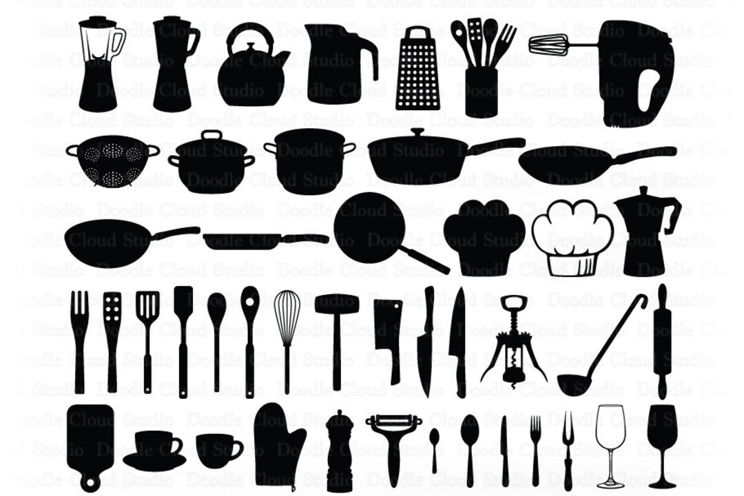 Kitchen SVG Bundle, Kitchen Tools, Baking SVG Files for Silhouette and ...