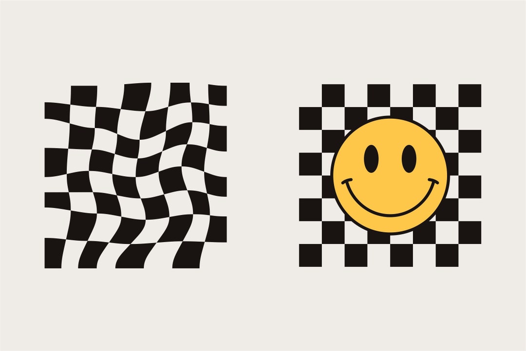 Checkered Smile SVG PNG, Checkered Smile SVG Cut Files for Silhouette 6 ...