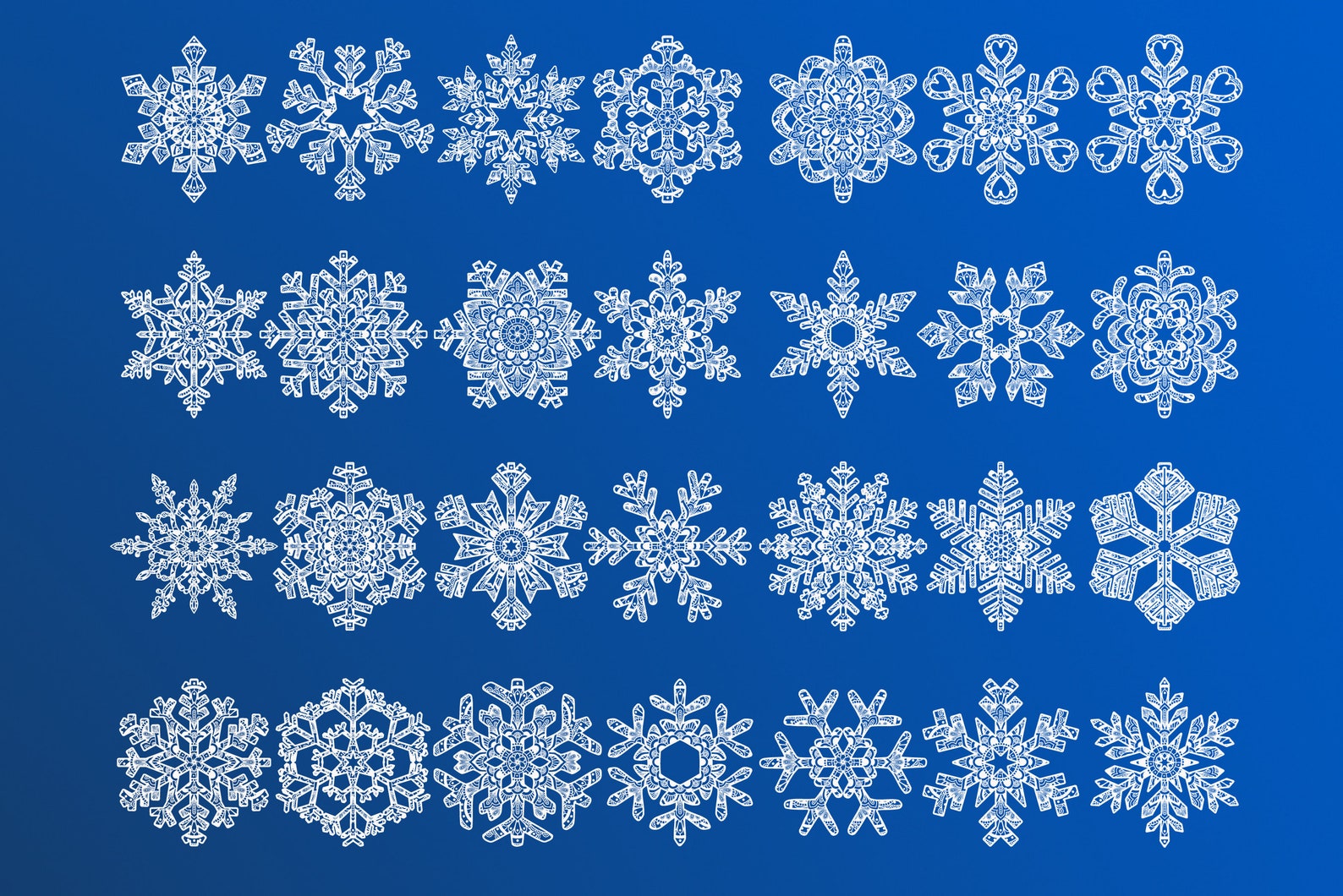 Snowflakes Mandala SVG Snowflakes Mandala Bundle SVG Files | Etsy