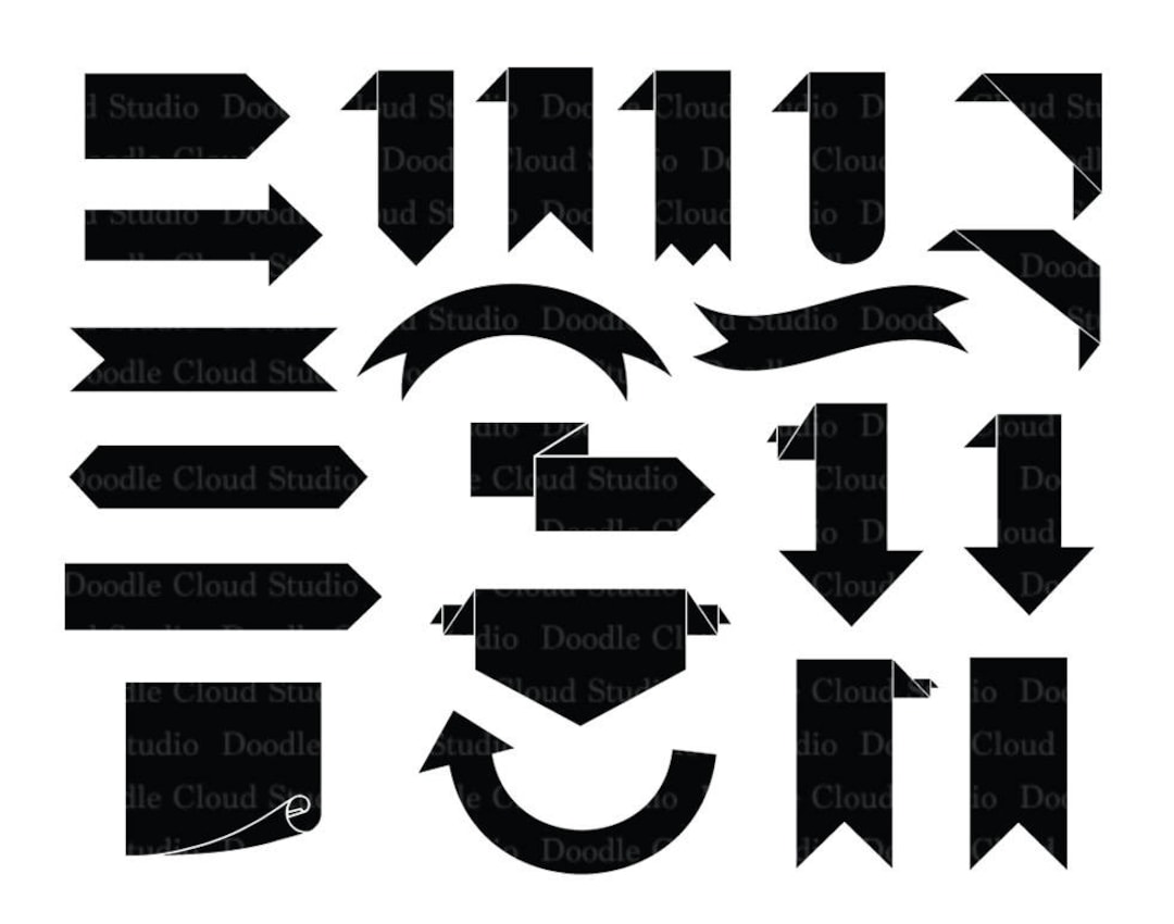 Bookmark Banner SVG, Ribbon Banner Svg Files for Silhouette Cameo and ...