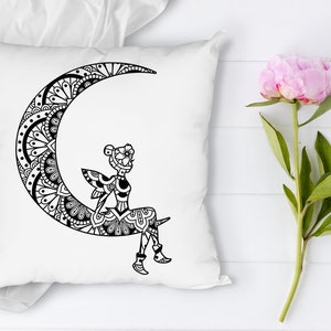 Moon SVG Bundle Mandala, Mandala Cat and Moon, Fairy Moon Svg, Moon ...