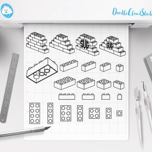 Building Blocks SVG, Plastic Bricks Svg, Building Blocks Monogram Svg ...