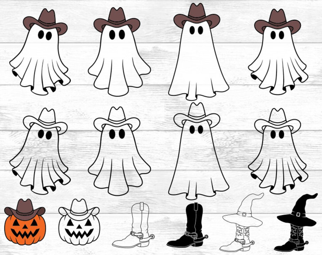 Cowboy Ghost SVG PNG, Cowboy Ghost Halloween, Cute Ghost Clipart, Ghost ...