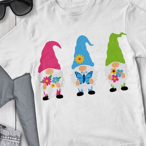 Gnome SVG, Spring Gnome SVG, Gnomes With Flowers, Butterfly, Spring ...