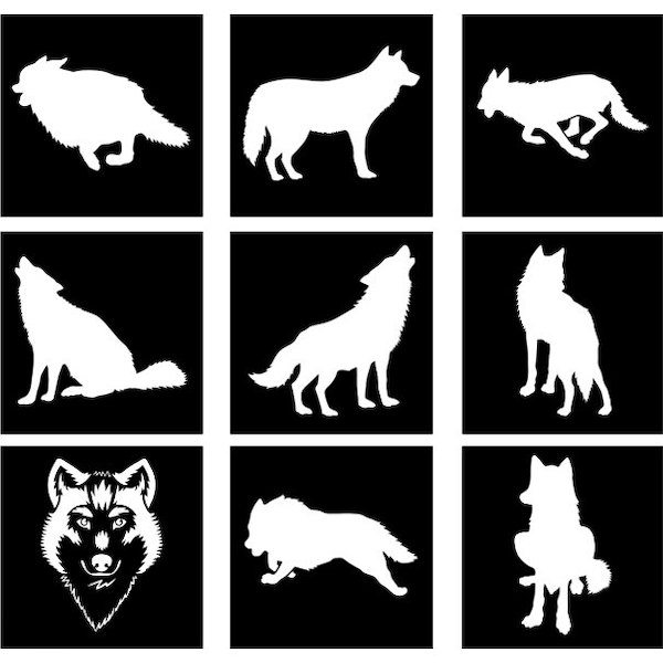 Wolf Stencil - Etsy
