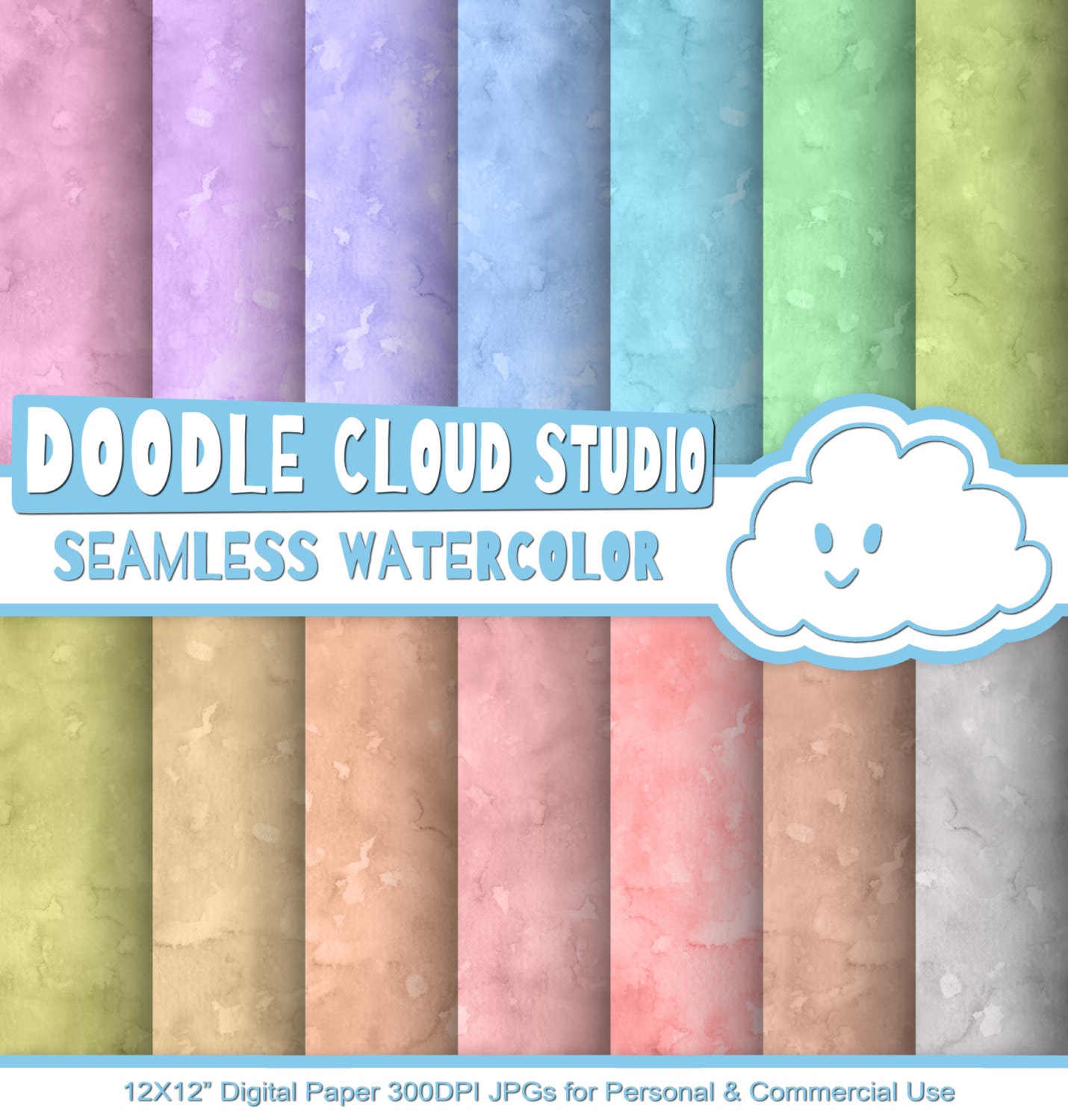 Seamless Watercolor Digital Paper Pack Seamless Backgrounds - Etsy