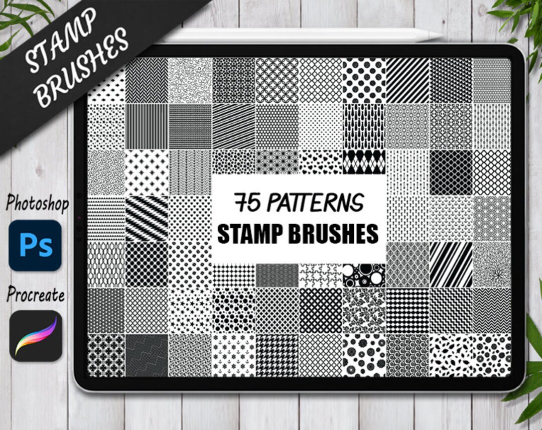 Patterns Stamps Brushes for Procreate and Photoshop. Procreate Stamp ...