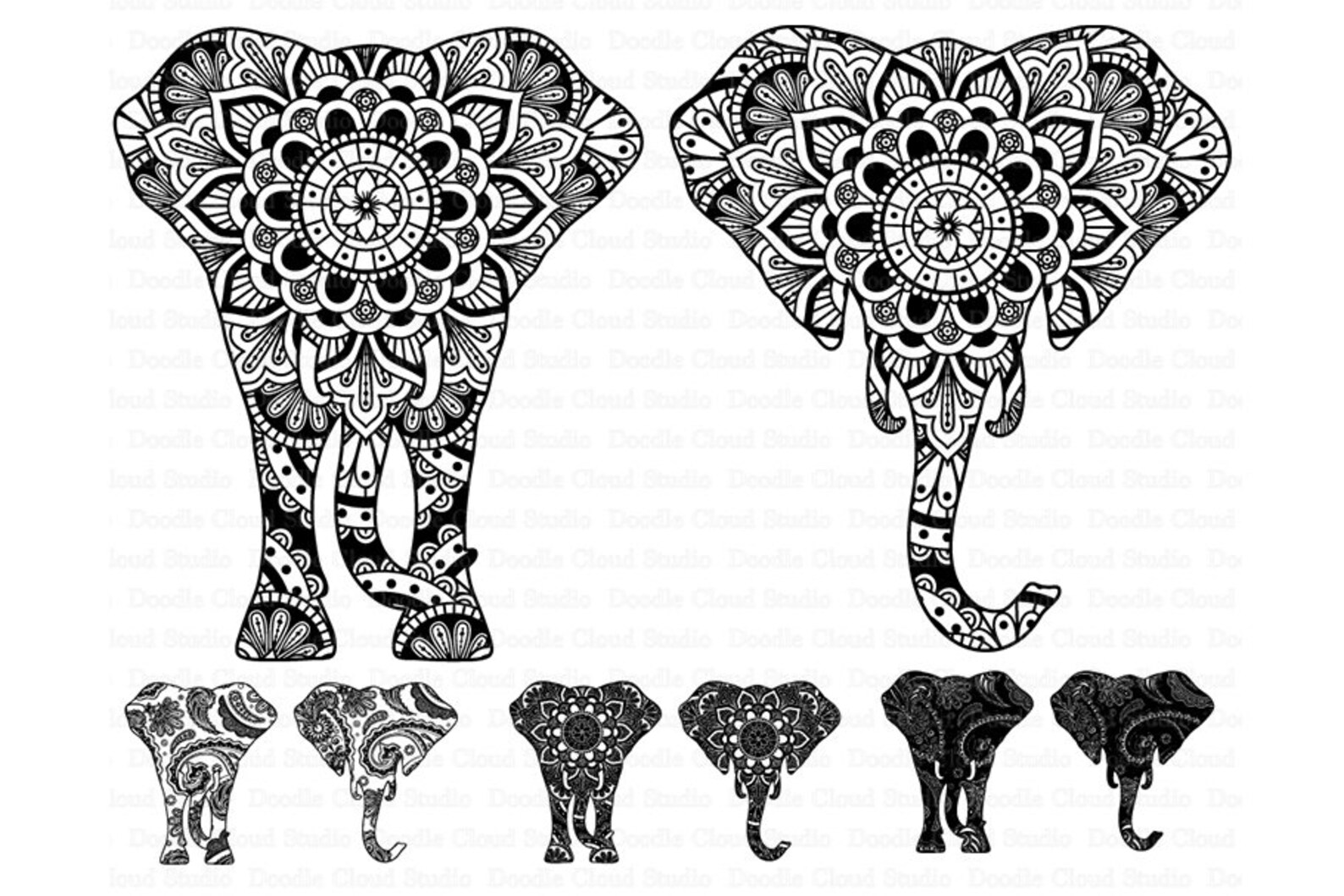 Elephant SVG Elephant Head Mandala SVG Files for Silhouette - Etsy