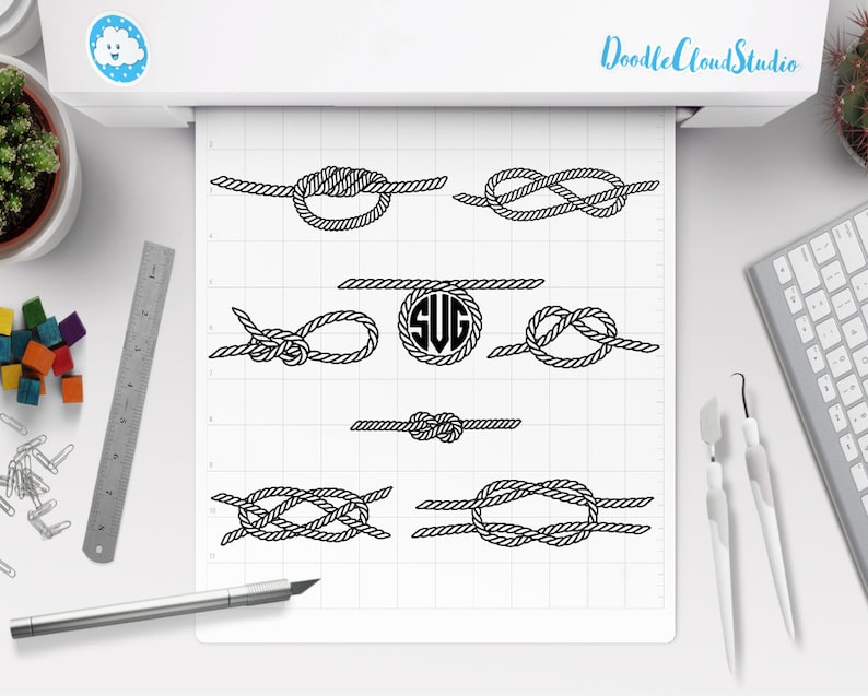 Nautical Knots SVG Sea Knots files for Silhouette Cameo and | Etsy