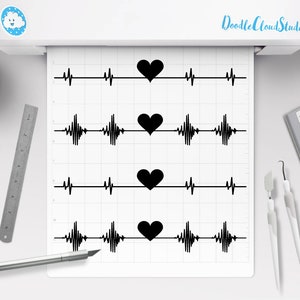 Heartbeat SVG, Cardio Heart SVG Files for Silhouette Cameo and Cricut ...
