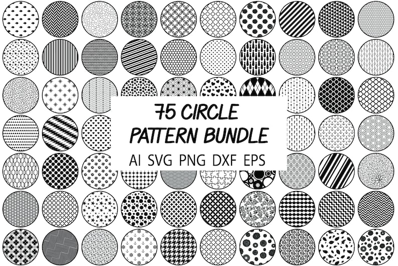 75 Circle Patterns SVG Bundle, Background Pattern SVG Cut Files for ...