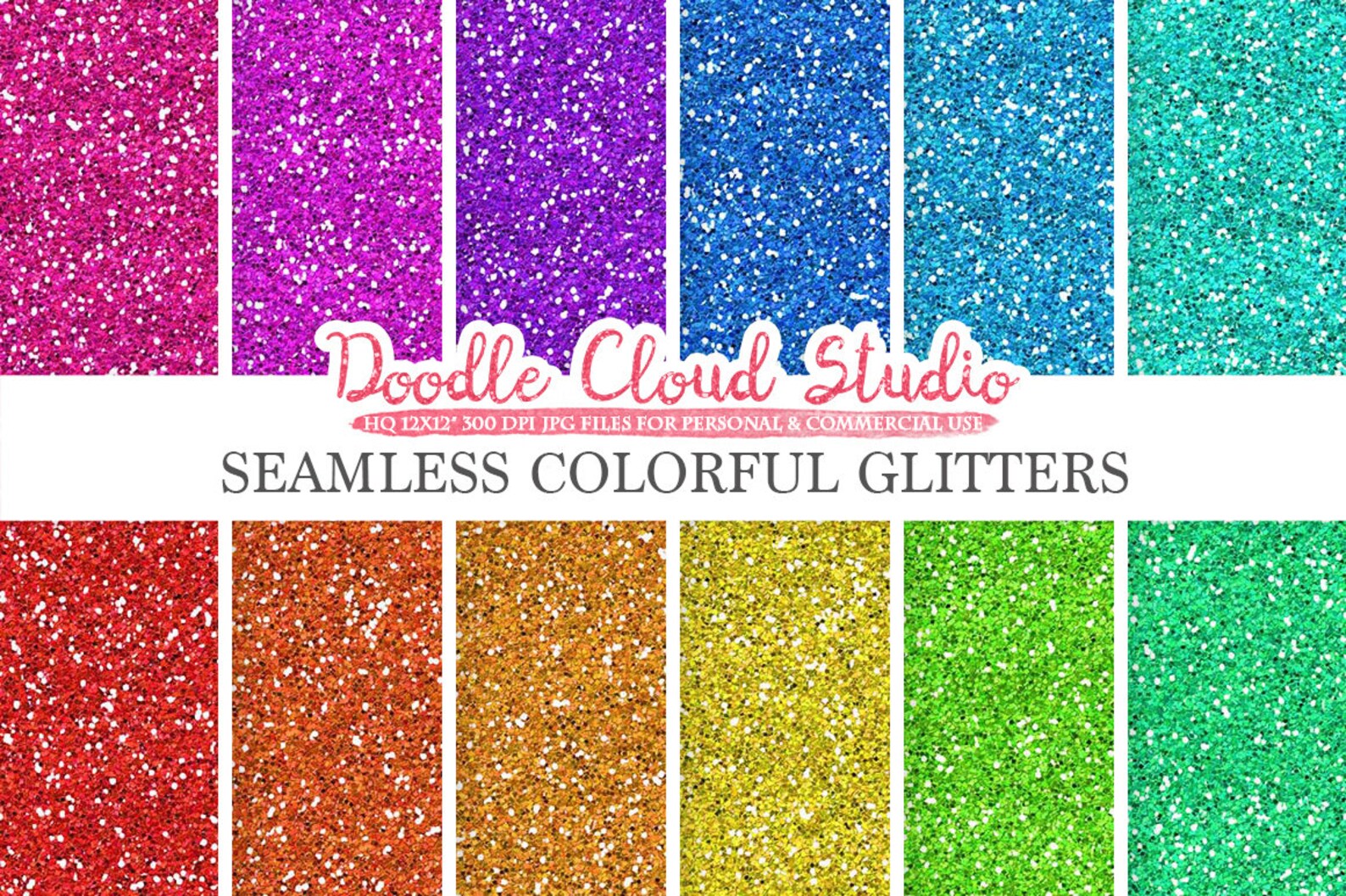 SEAMLESS Colorful Glitter Digital Paper Colorful Sparkling - Etsy
