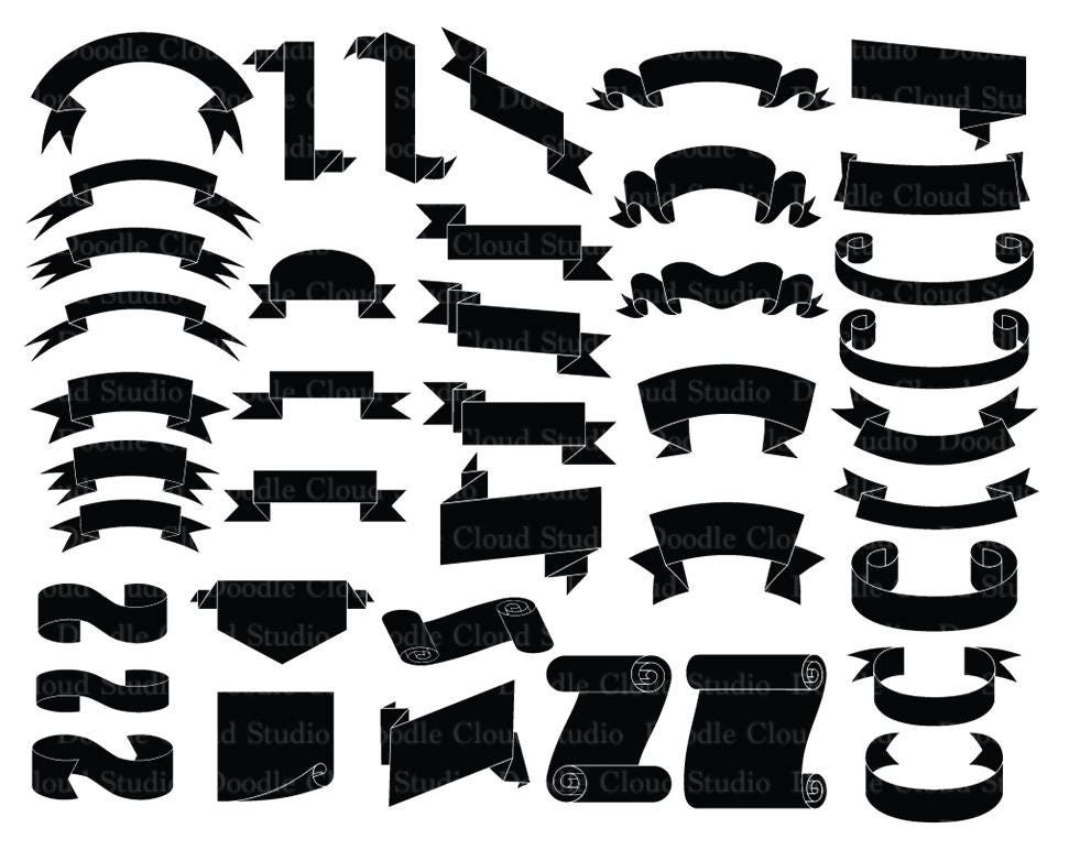 Ribbon Banner SVG Scroll Svg Files for Silhouette Cameo and - Etsy