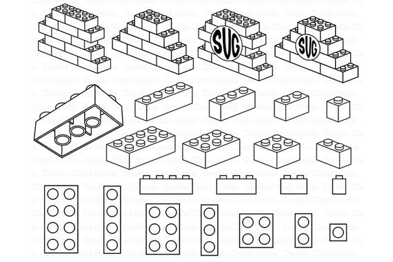 Legos Blocks Clip Art Black And White