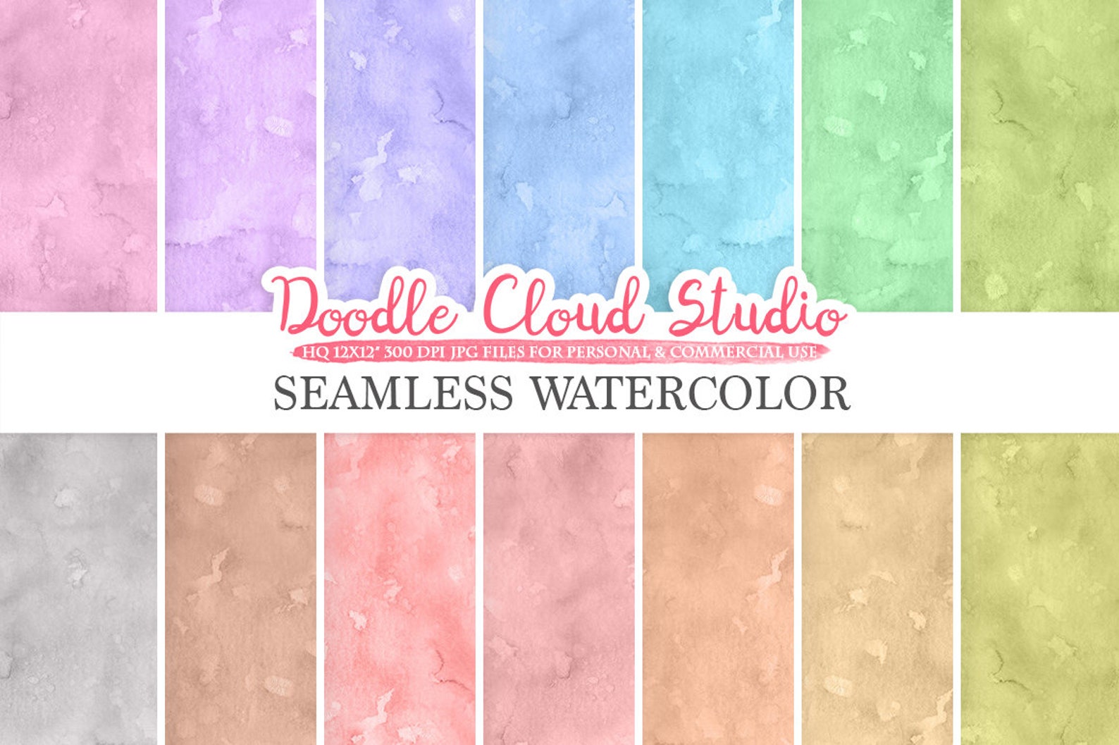 Seamless Watercolor Digital Paper Pack Seamless Backgrounds | Etsy