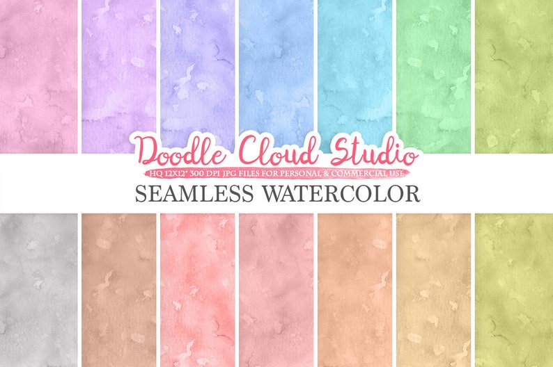 Seamless Watercolor Digital Paper Pack Seamless Backgrounds - Etsy