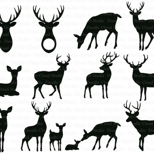 Deers Bundle SVG Deer SVG Files for Silhouette & Cricut. - Etsy