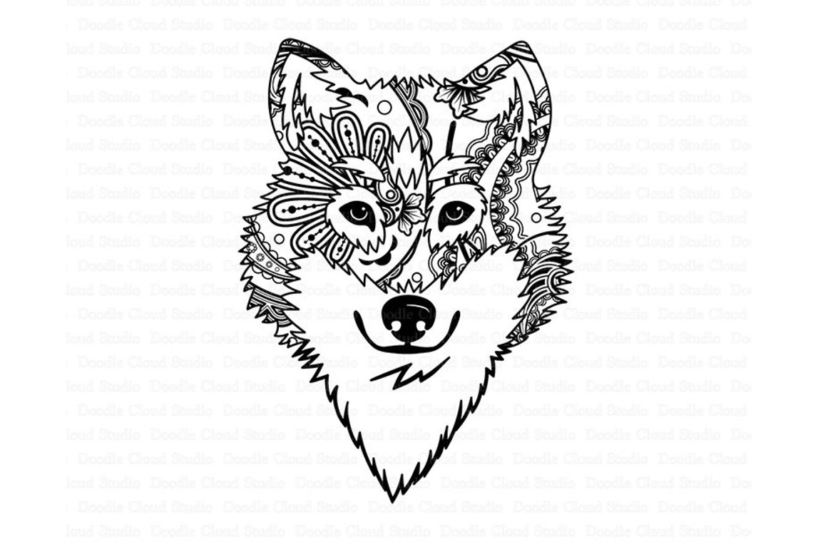 Wolf SVG Wolf Head Svg Wolf Mandala SVG Files for Silhouette - Etsy