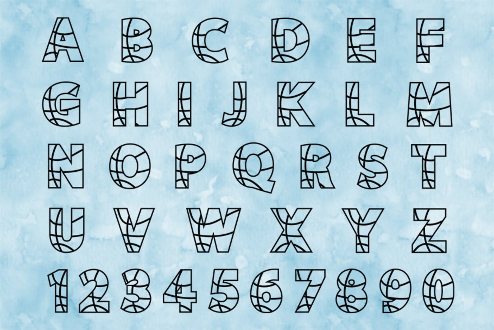 Basketball Alphabet & Numbers SVG Files for Silhouette and Cricut ...
