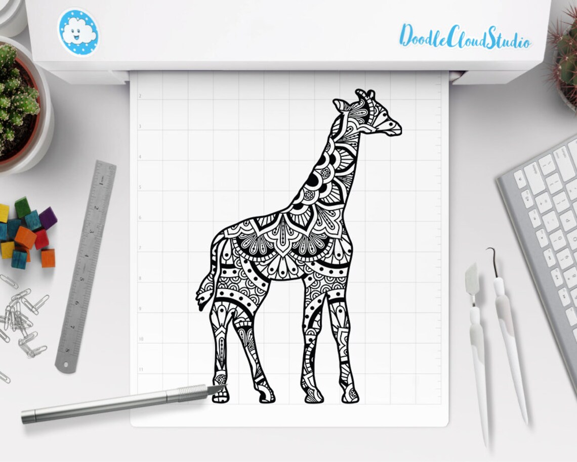 Giraffe SVG Giraffe Mandala SVG Files for Silhouette Cameo | Etsy