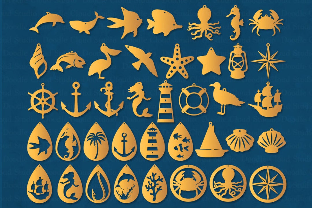 Nautical Earring SVG, Nautical Earrings Template SVG Files for ...