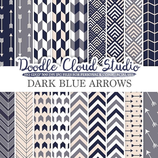 Dark Blue Chevron - Etsy
