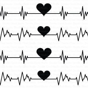 Heartbeat SVG, Cardio Heart SVG Files for Silhouette Cameo and Cricut ...