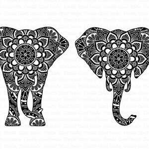Elephant SVG, Elephant Head Mandala SVG Files for Silhouette Cameo and ...