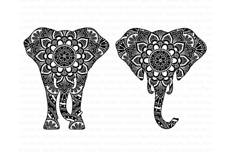 Elephant SVG Elephant Head Mandala SVG files for Silhouette | Etsy