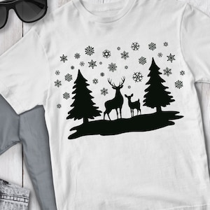 Deer SVG, Christmas Scene With Deer Bundle SVG, Winter Scene With Deer ...