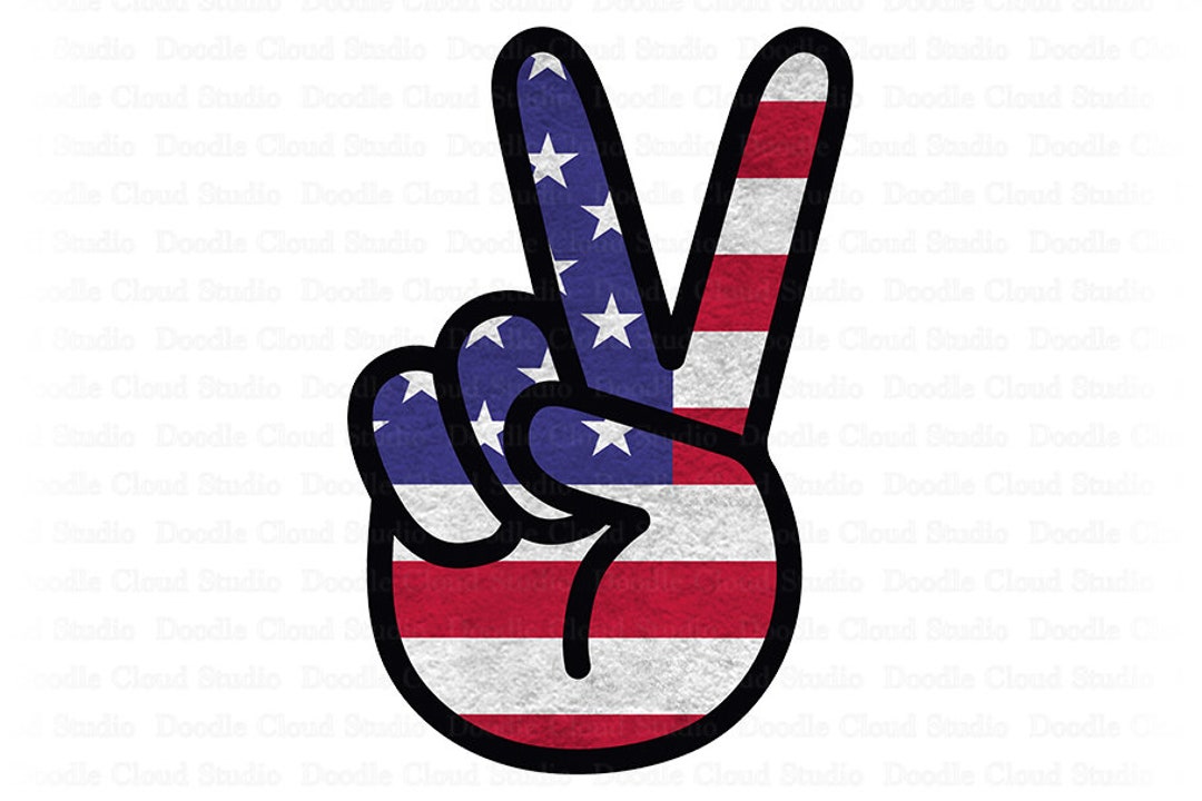 Peace Sign American Flag PNG, July 4th Sublimation Design, Patriotic ...