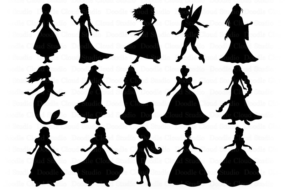 Princess SVG, Princesses Bundle SVG Files for Silhouette and Cricut ...