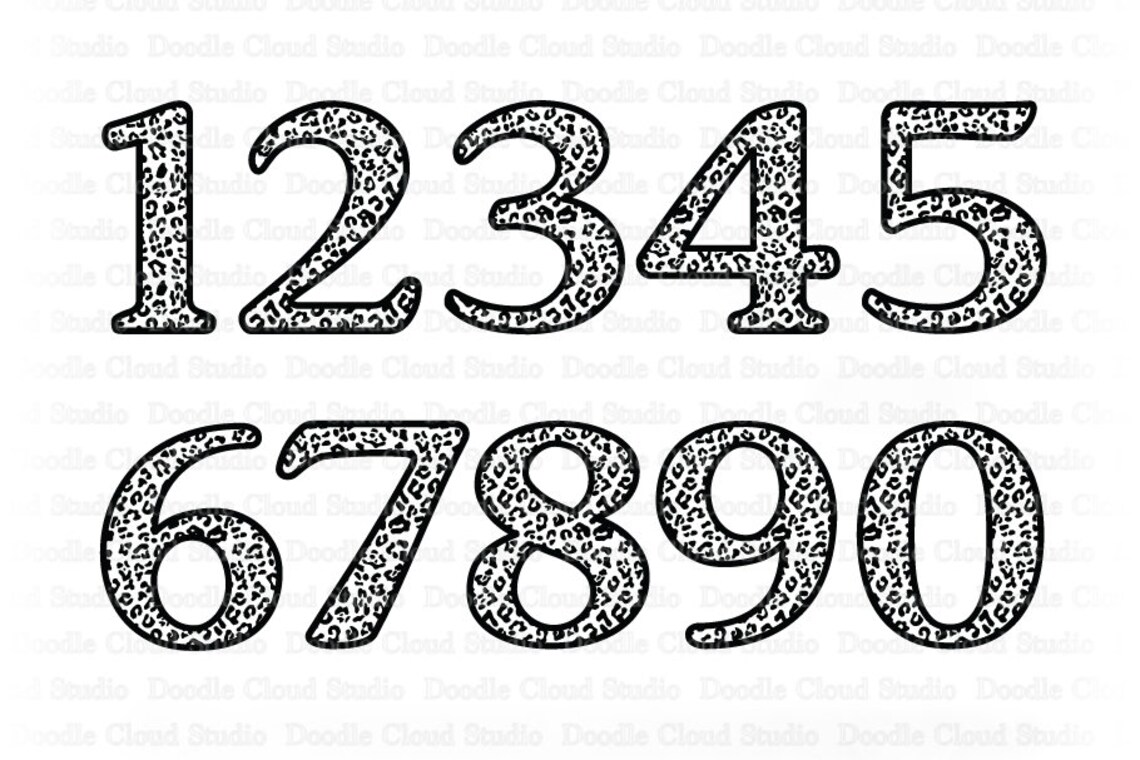 Leopard Numbers SVG Animal Numbers SVG Files for Cameo & | Etsy