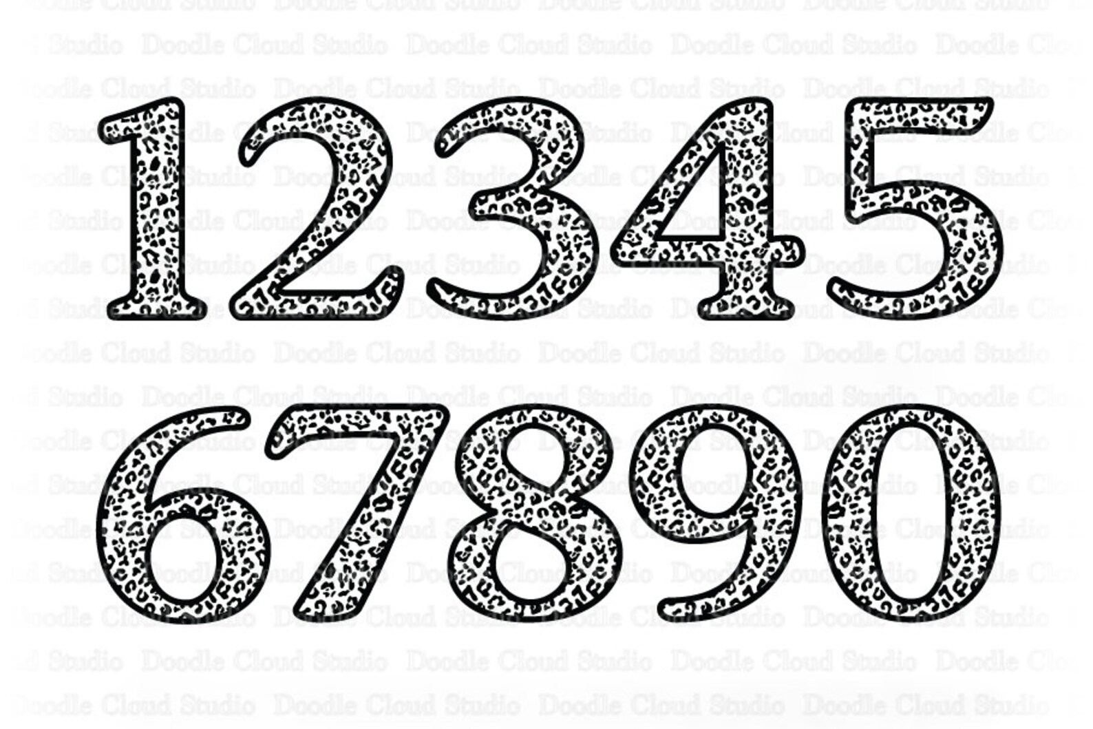 Leopard Numbers SVG Animal Numbers SVG Files for Cameo & | Etsy