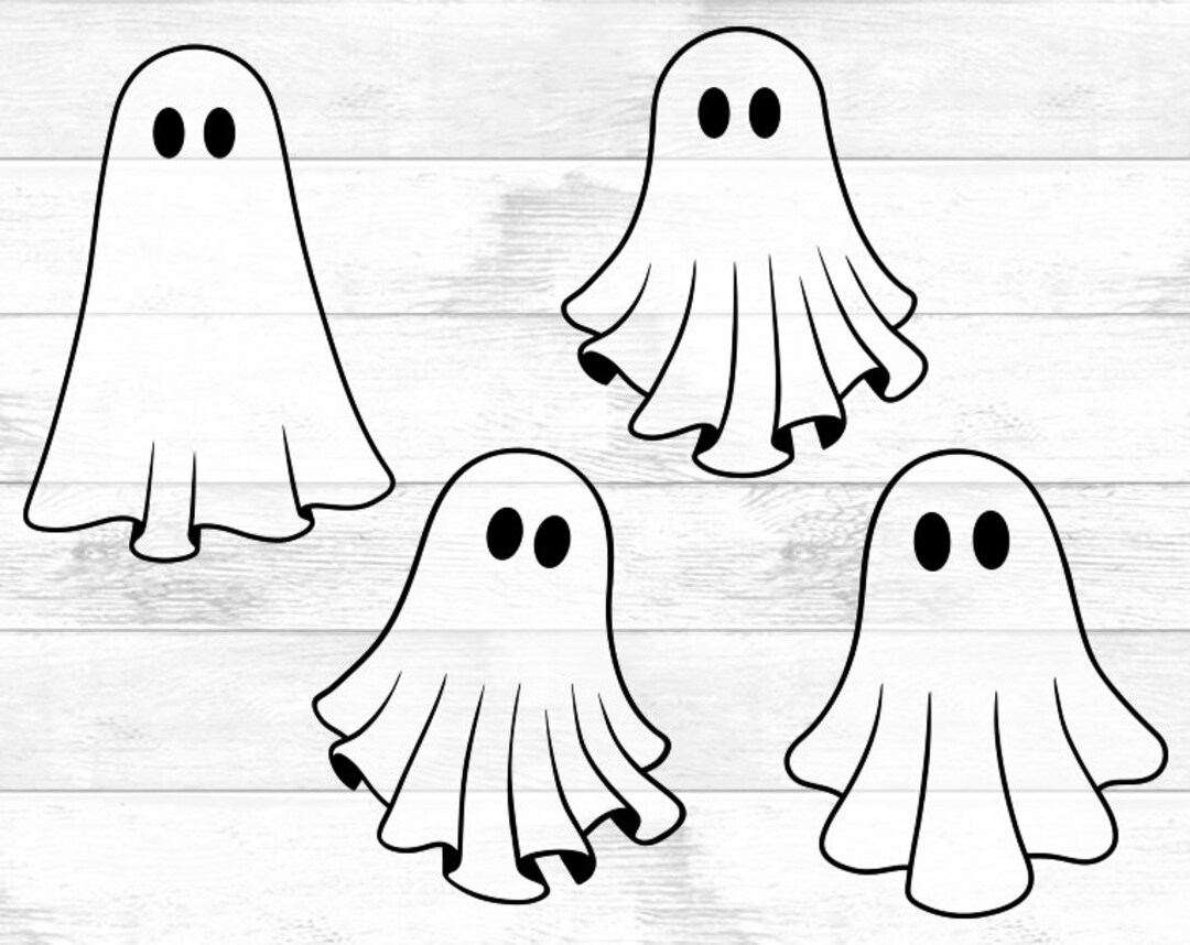 Ghost SVG PNG DXF, Ghost Halloween Svg, Cute Ghost Halloween Clipart ...